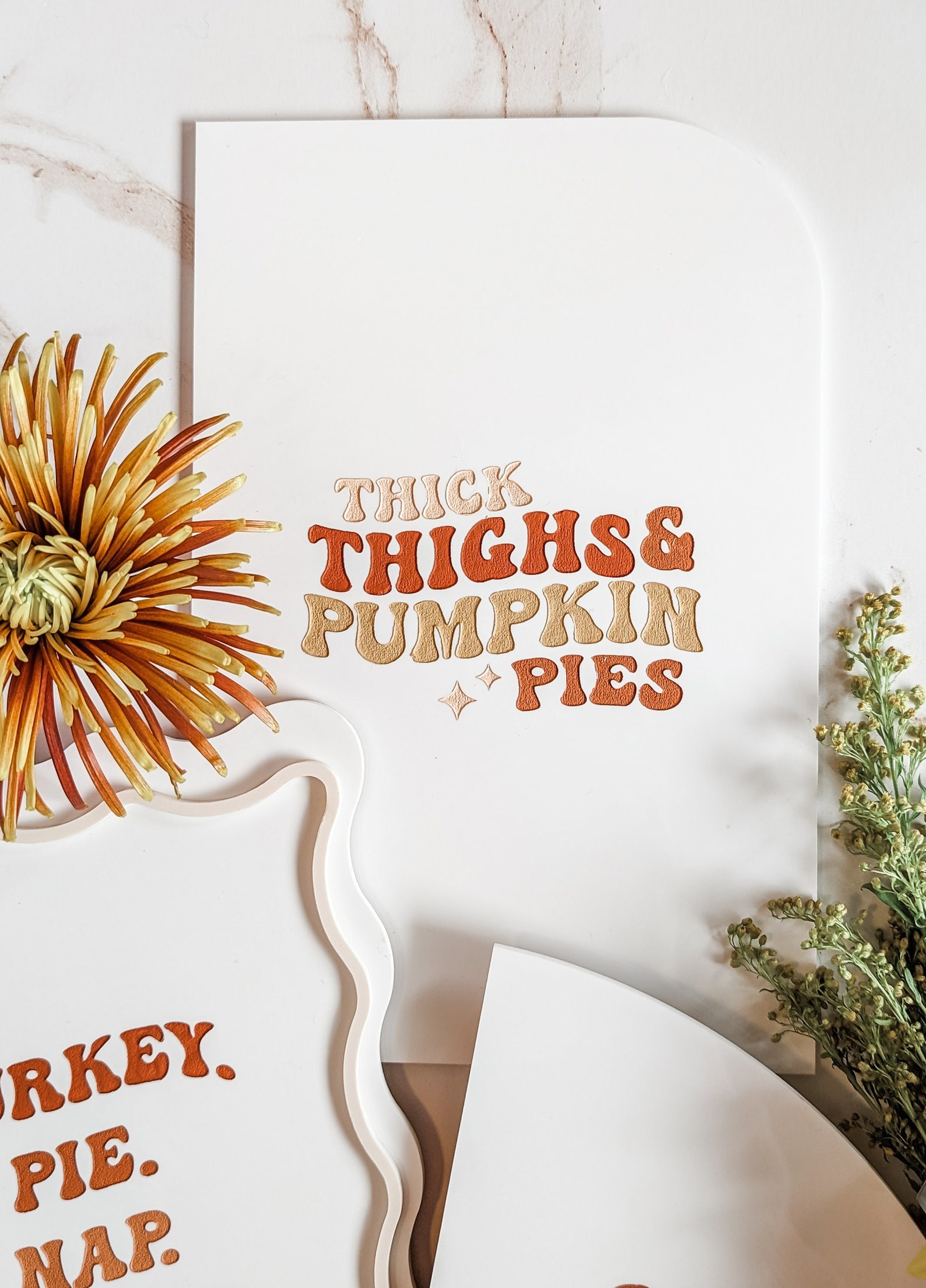 Thick Thighs & Pumpkin Pies | Modern Thanksgiving Sign | Minimalist ...