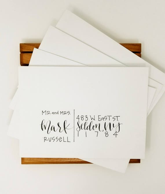 Hand Written Calligraphy Envelope With White Envelope Black - Etsy