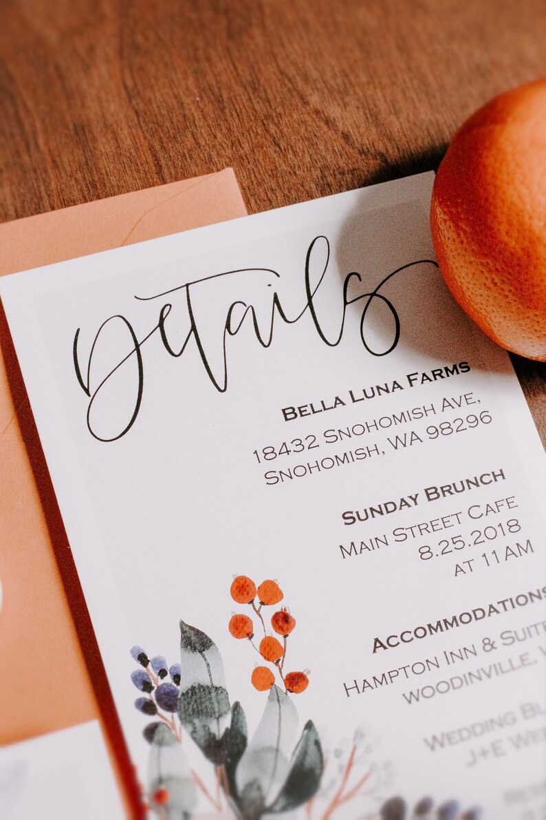 Hand Written Semi-custom Calligraphy Wedding Invitation With - Etsy