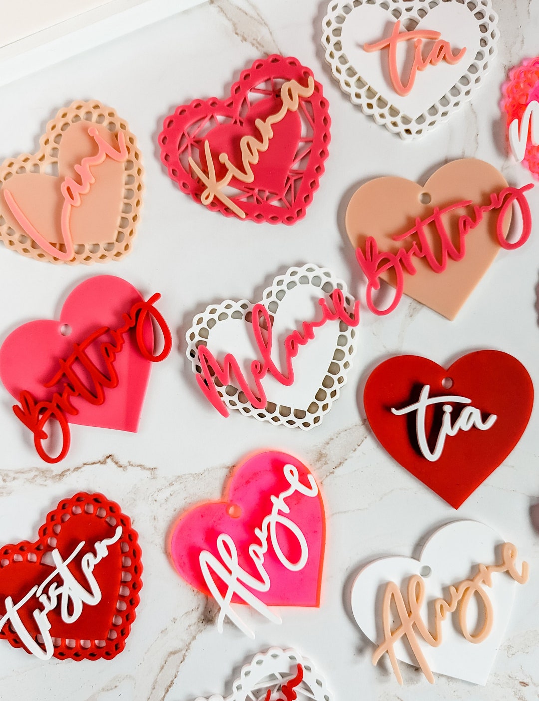 Personalized Valentines Day Gift Tags | Acrylic Hearts | Acrylic Heart ...
