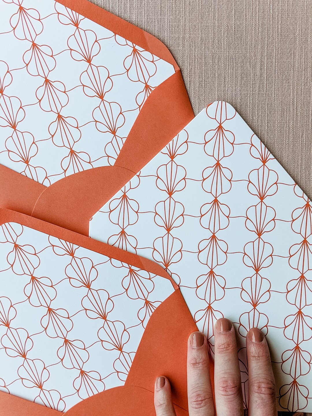 A7 Envelope Liner With Euro Flap | Beach Wedding Envelope Liner | Coral ...