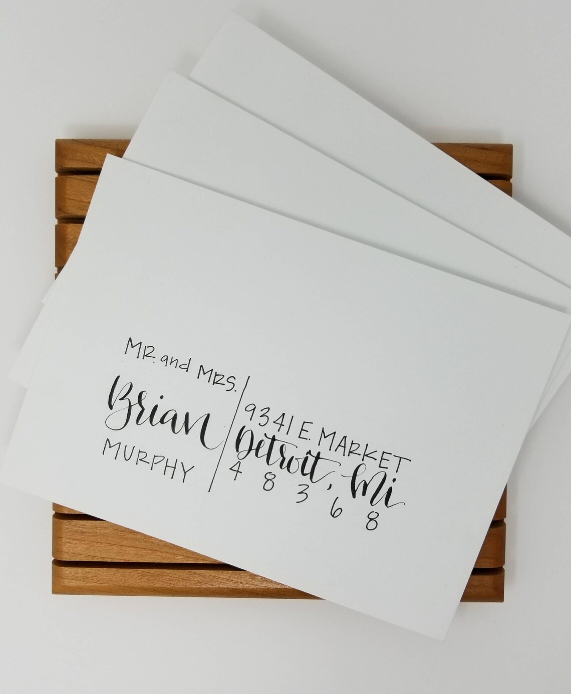 Hand Written Calligraphy Envelope With White Envelope Black - Etsy