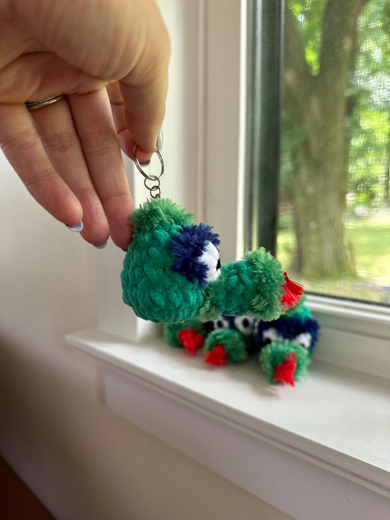 Philly Phanatic Head Plush Keychain - Handmade Crochet Keychain ...