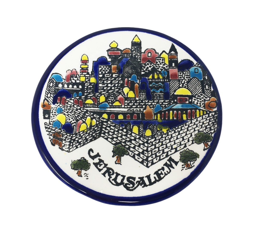 Made and Painted Ceramic Arabic Caligra Crafted by Artisan -6.5" Round ...