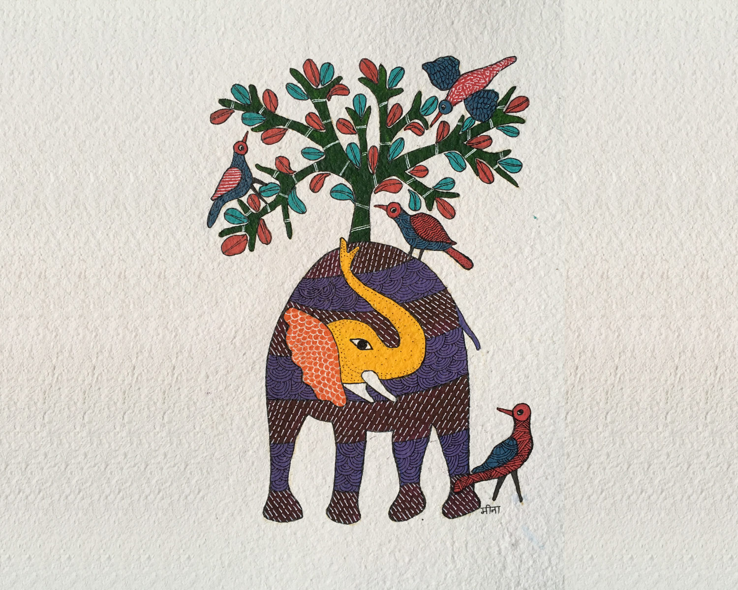 Original Gond Art Painting. Original Water Colour Painting. Indian ...