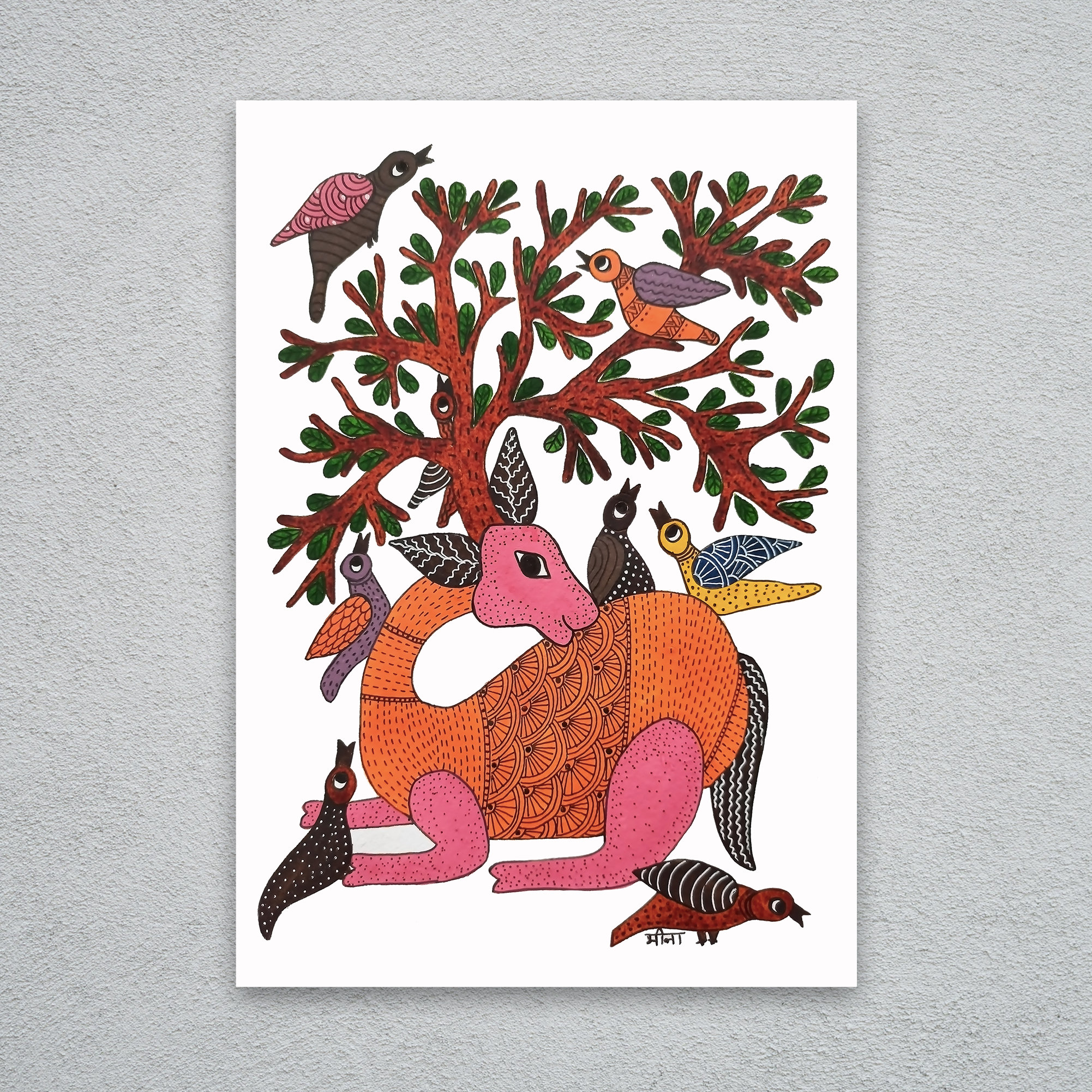 Original Gond Art Painting. Original Water Colour Painting. Indian ...