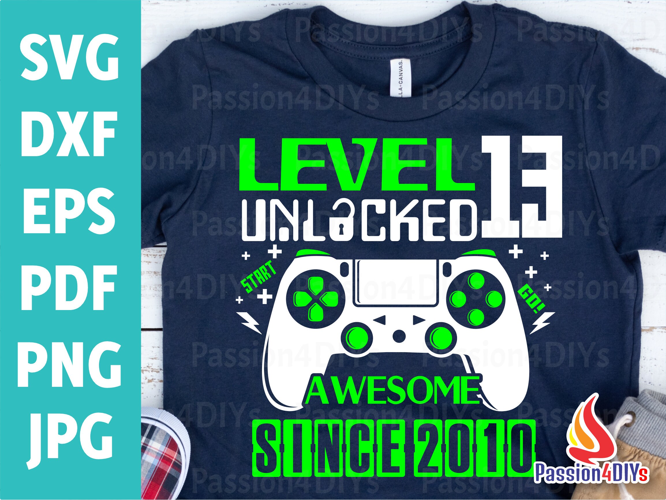 Level 13 Unlocked Svg / 13th Birthday Boy Gamer / 13 Years Old - Etsy