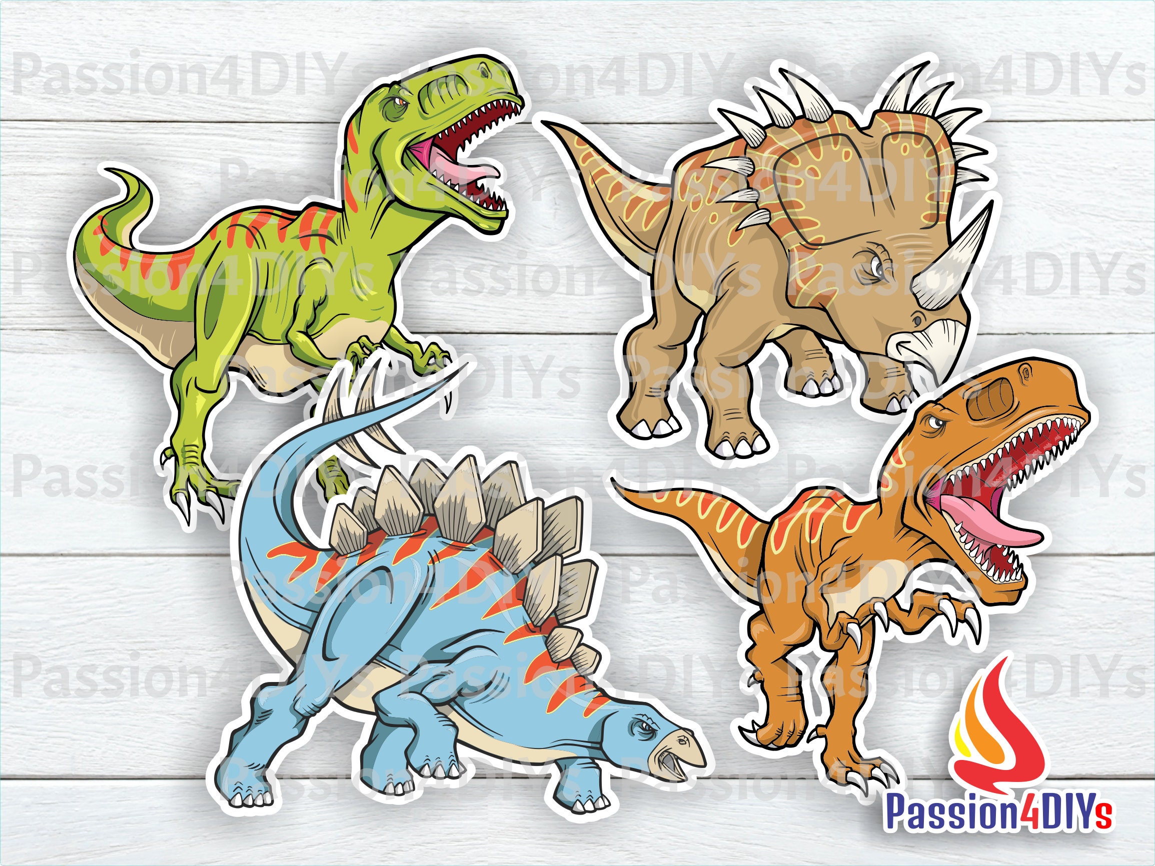 Dinosaur Sticker T-rex Decal Vinyl T-rex Sticker Full Color - Etsy