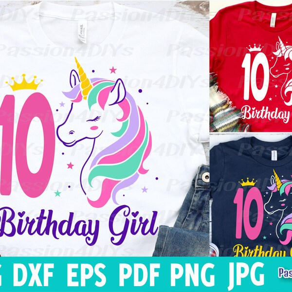 10th Birthday Girl Unicorn - Etsy