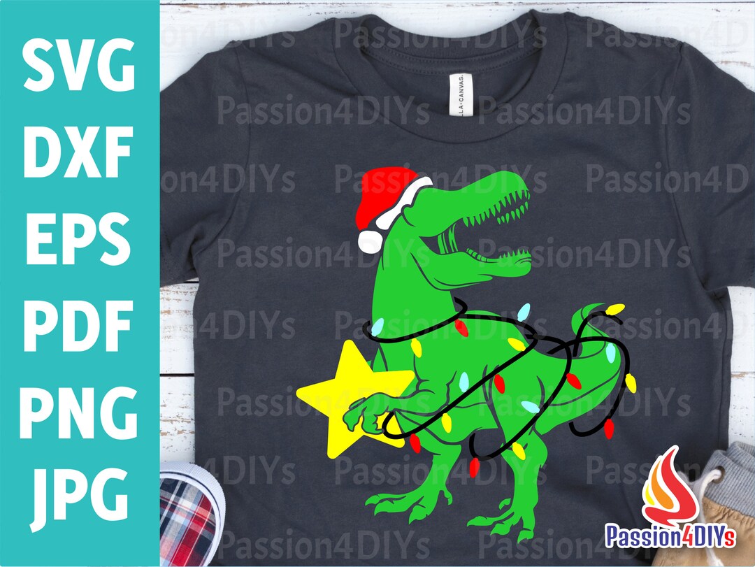 Santa T-rex Svg, Tree Rex Svg, Christmas Dinosaur Svg, Holiday Dino ...