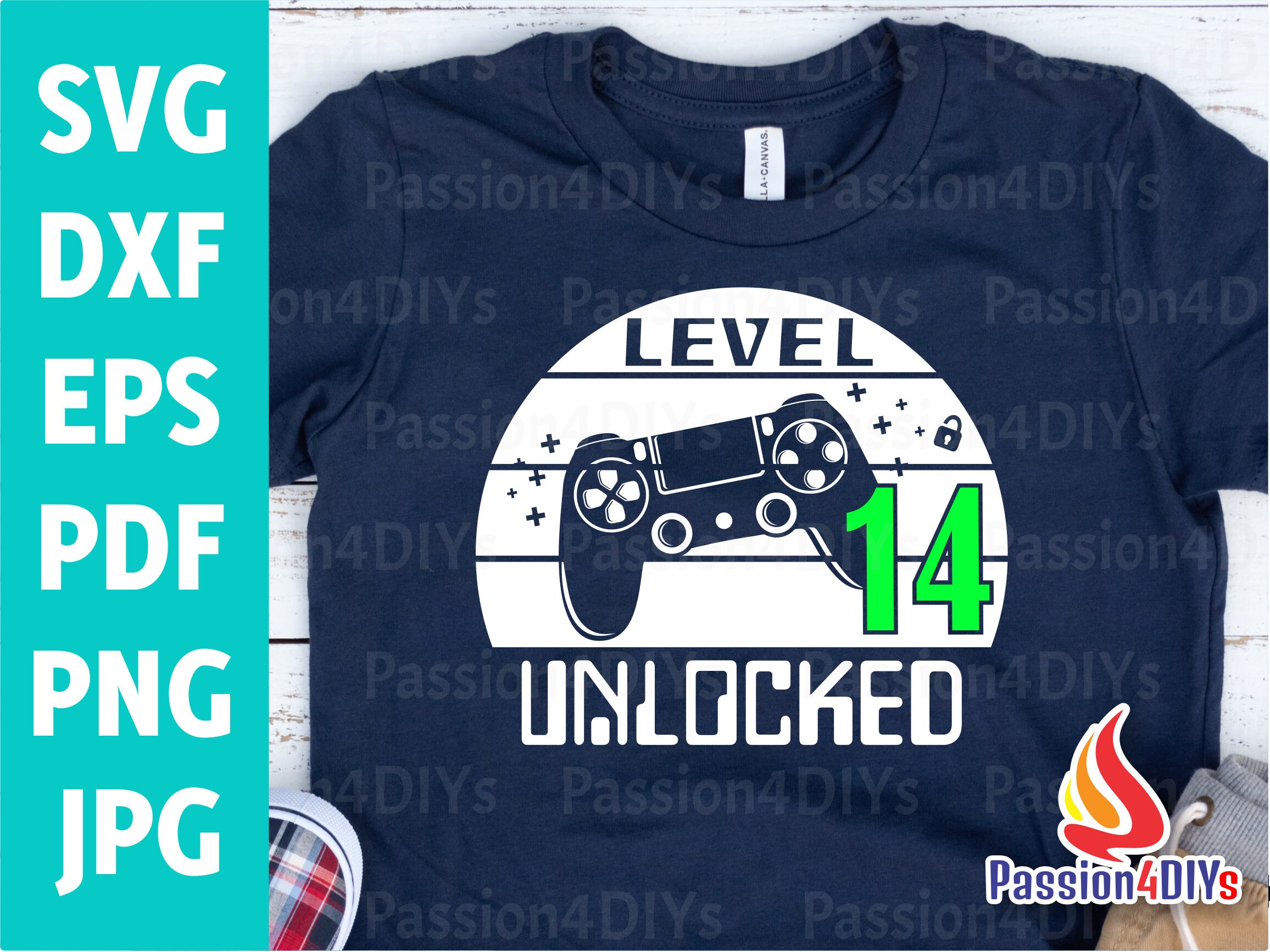 Level 14 Unlocked svg 14th Birthday Boy Gamer / 14 years Old | Etsy
