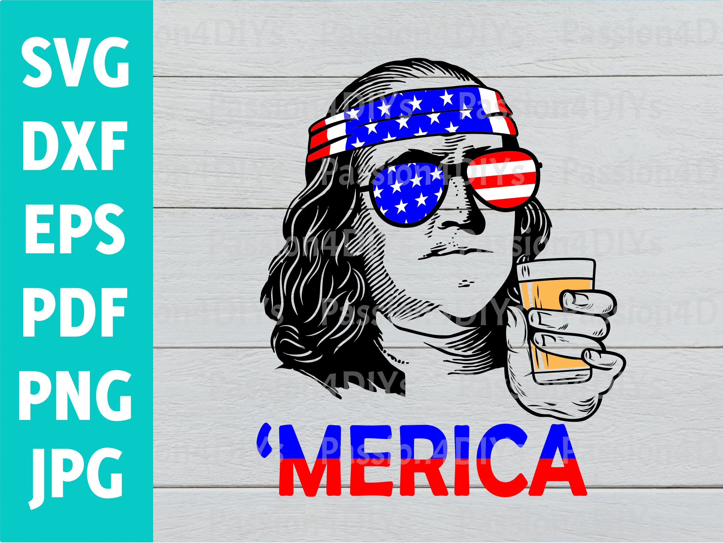 Merica svg American Flag svg Ben Drankin svg 4th of july | Etsy