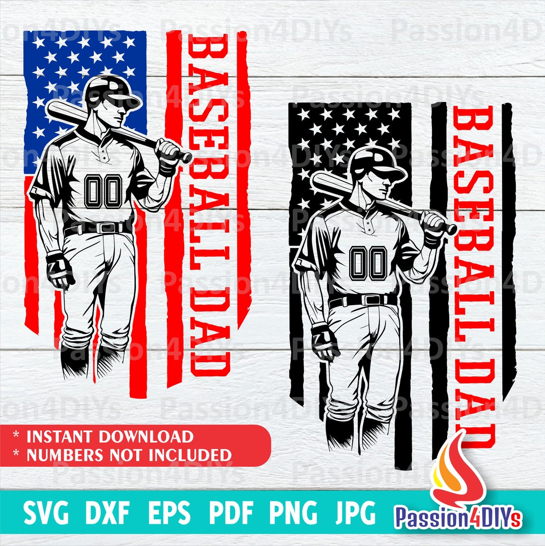 American Baseball Dad Svg, Patriotic Flag Svg, Baseball Dad Shirt ...