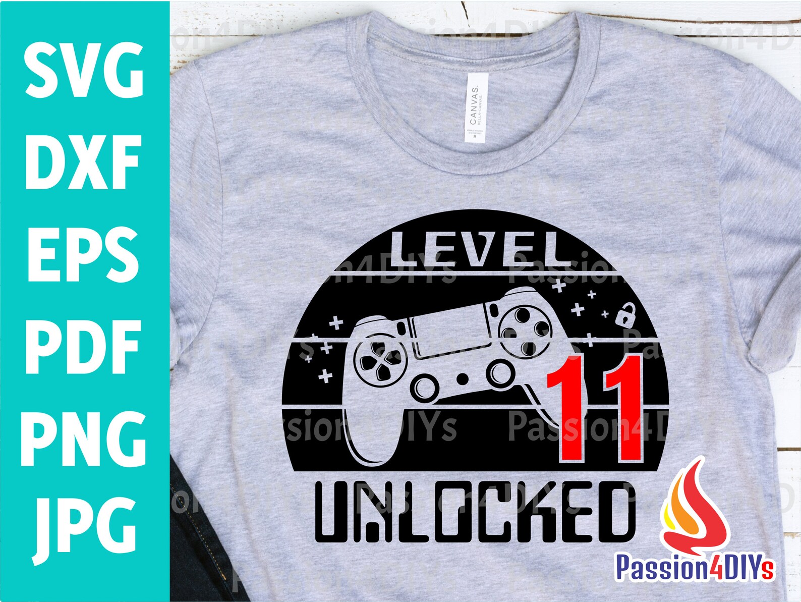 Level 11 Unlocked Svg 11th Birthday Boy Gamer / 11 Years Old | Etsy
