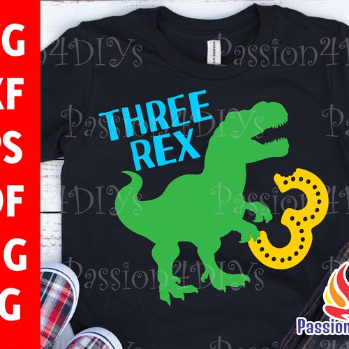 Three Rex SVG 3 Rex Svg 3rd Birthday Svg T Rex Dinosaur - Etsy