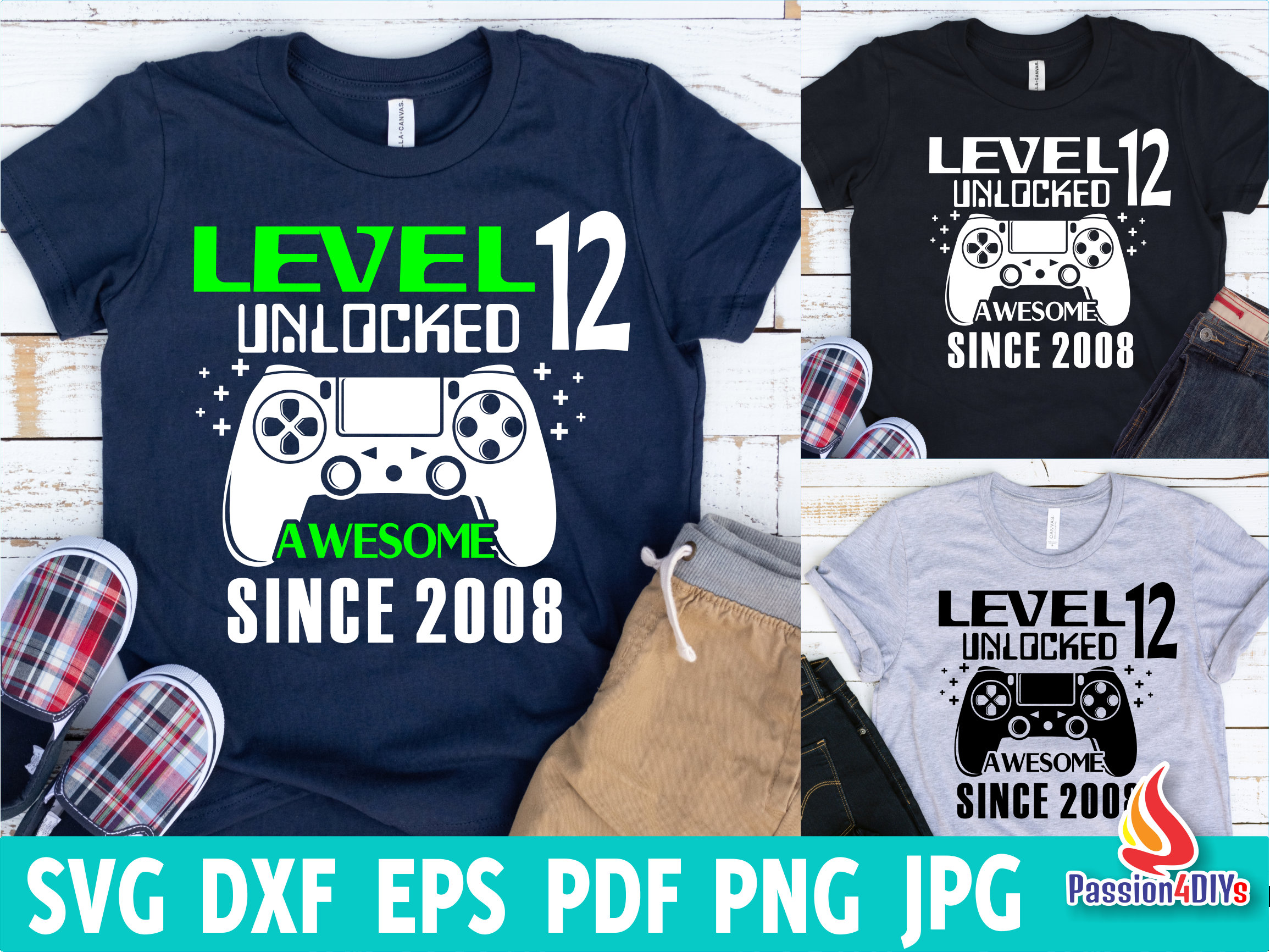 Level 12 Unlocked svg / 12th Birthday Boy Gamer / 12 years Old | Etsy