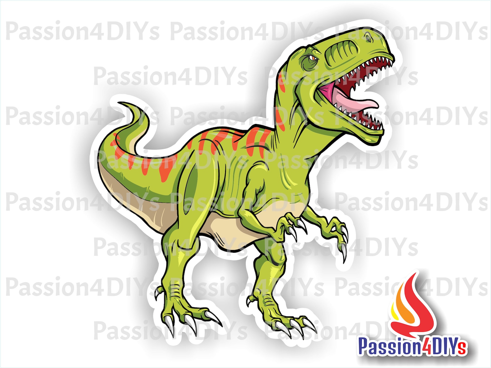 Dinosaur Sticker T-rex Decal Vinyl T-Rex Sticker Full color | Etsy