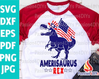 4th of July Dinosaur | Etsy