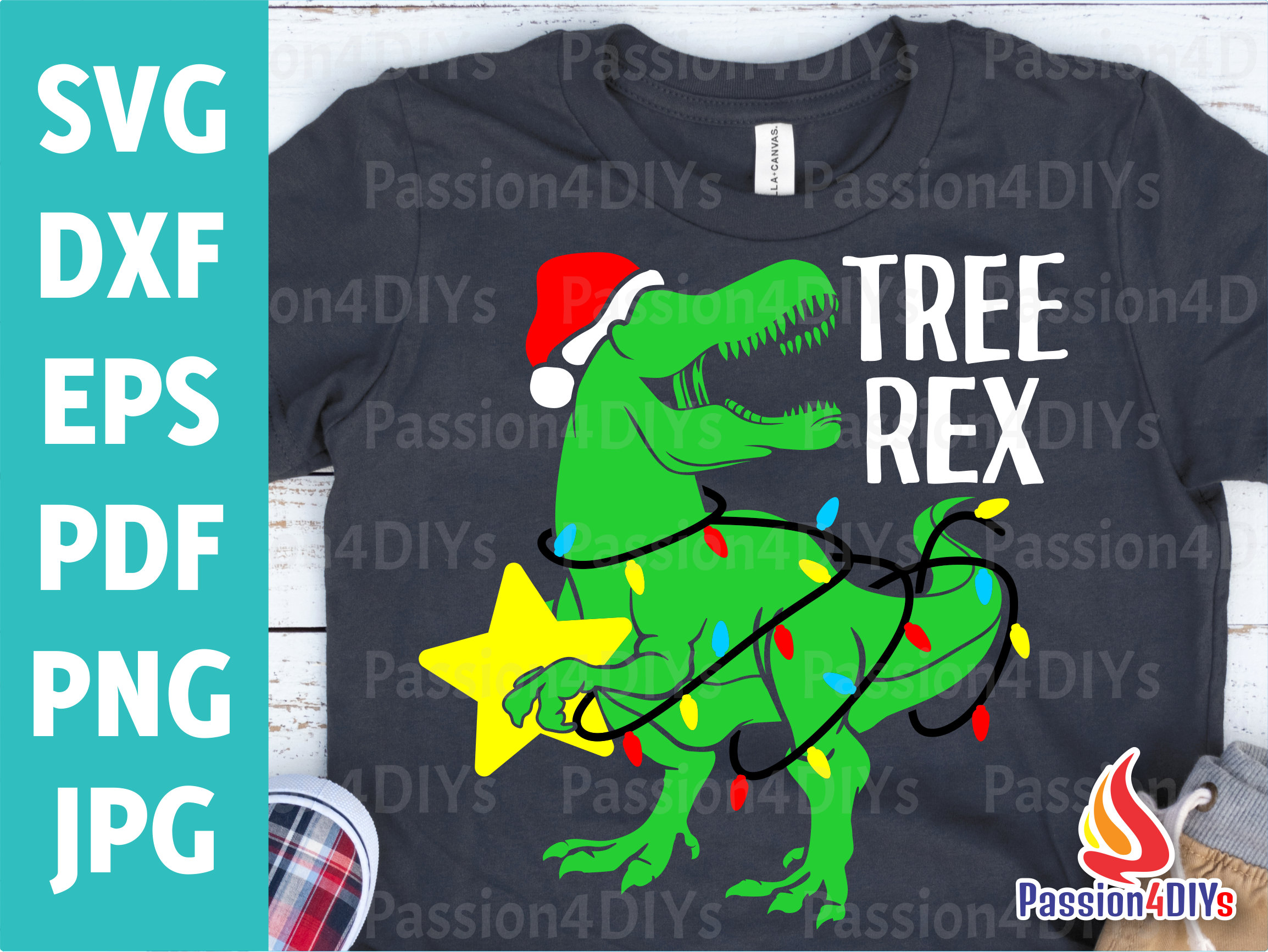 Tree Rex Svg Christmas Dinosaur Svg Santa T-rex Svg Holiday - Etsy ...