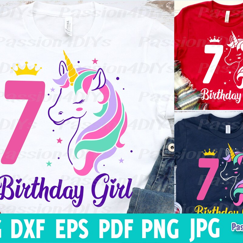 Unicorn 7th Birthday Svg - Etsy