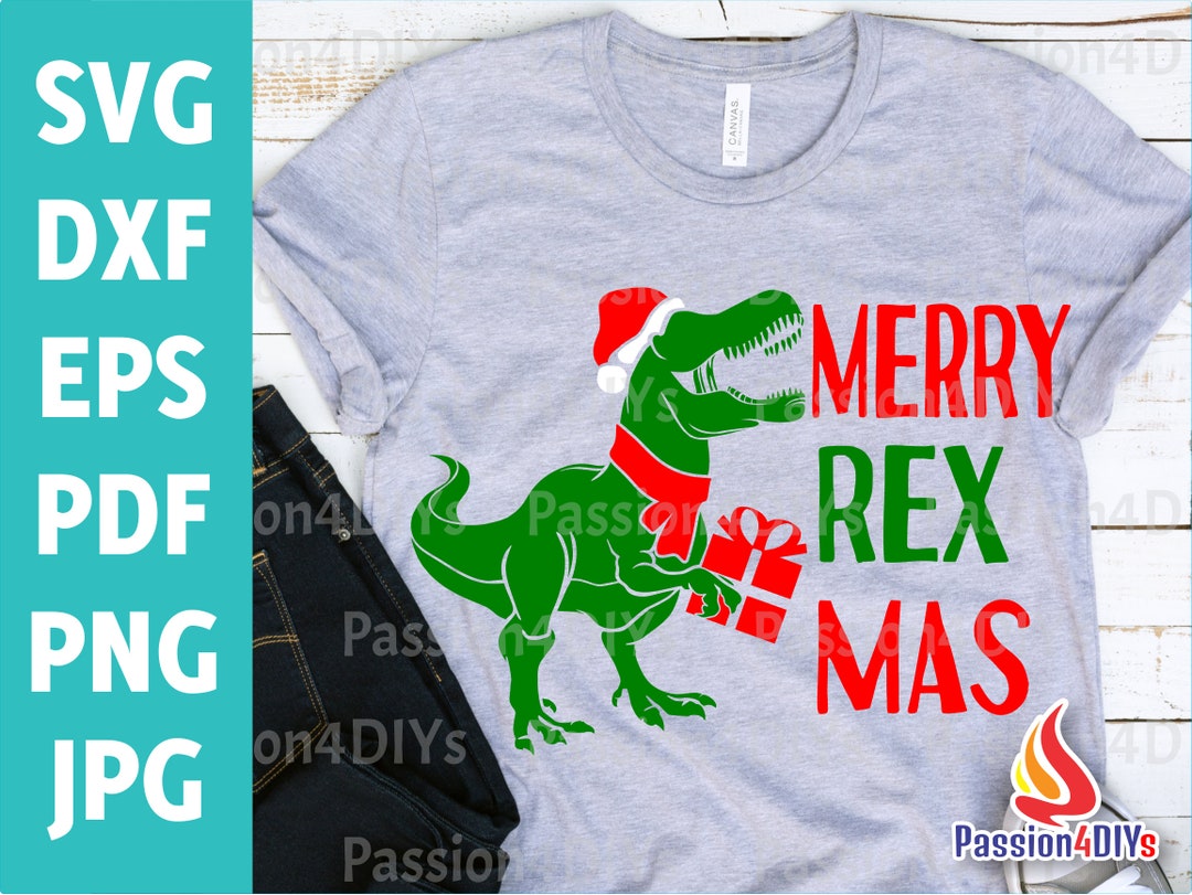 Merry Christmas Svg, Santa Dino Svg, Christmas Dinosaur Svg, Dxf, Eps ...