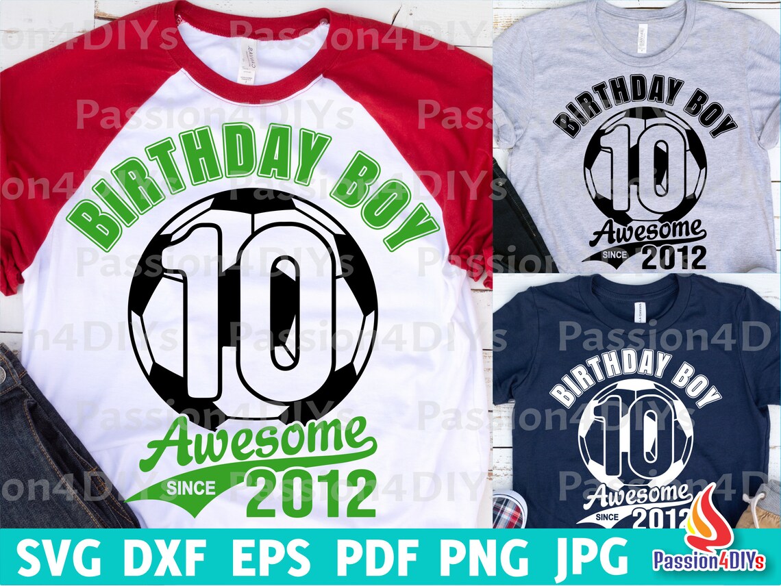 Soccer 10th Birthday Svg Soccer Birthday Boy 10 Svg Sports - Etsy