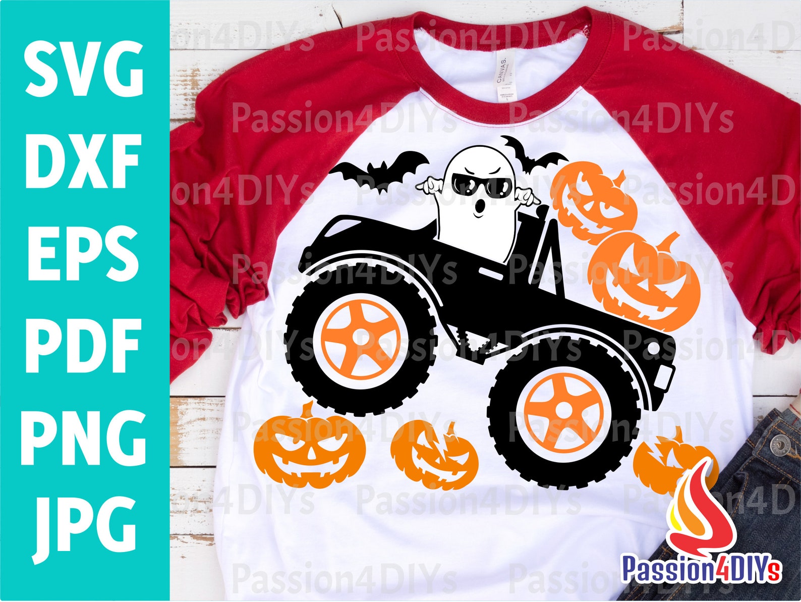 Halloween Pumpkin Smasher Svg, Cute Ghost Svg, Pumpkin Monster Truck ...