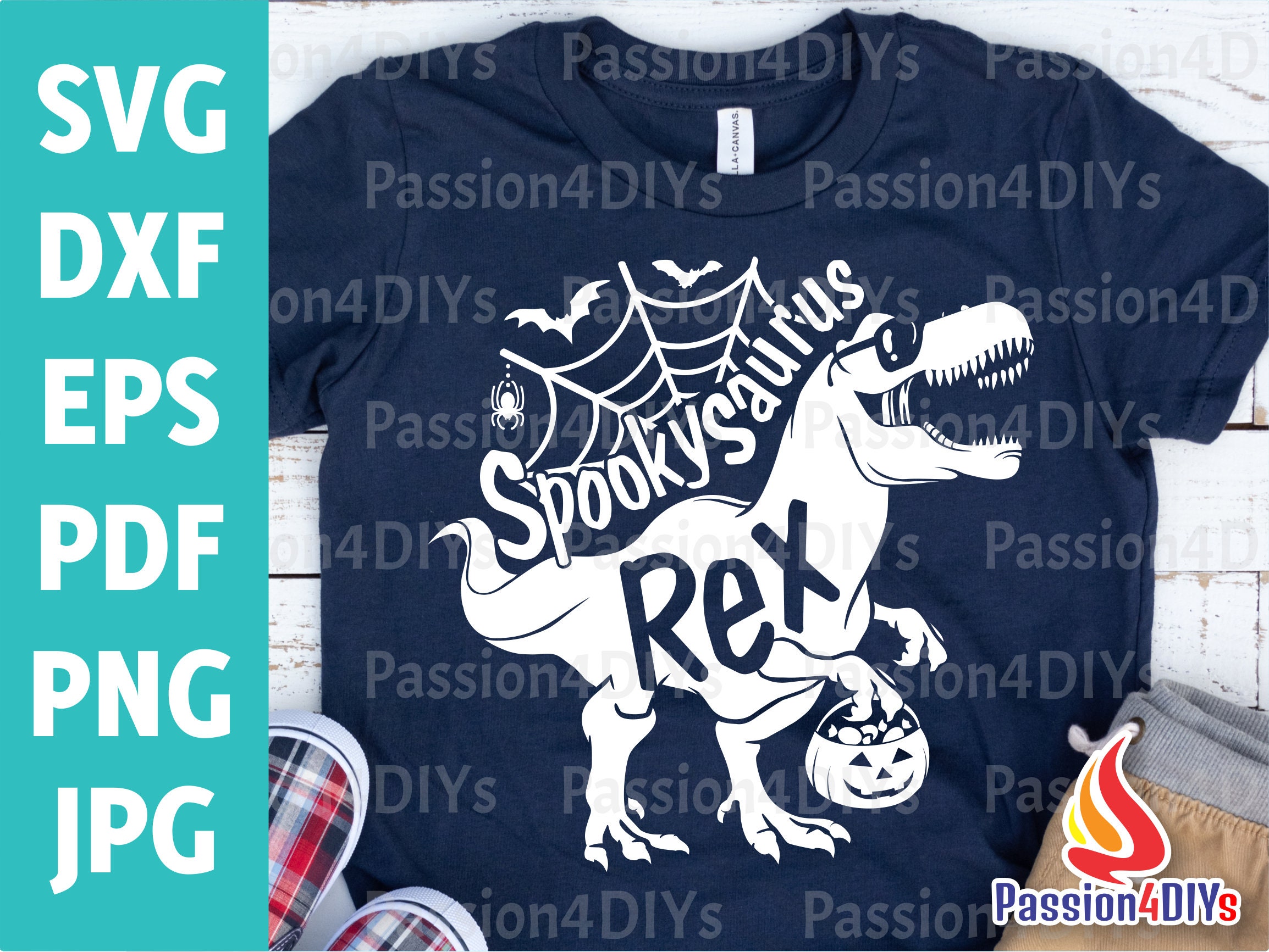 Spooky Saurus Rex Svg Halloween Svg Dinosaur Pumkin Svg | Etsy