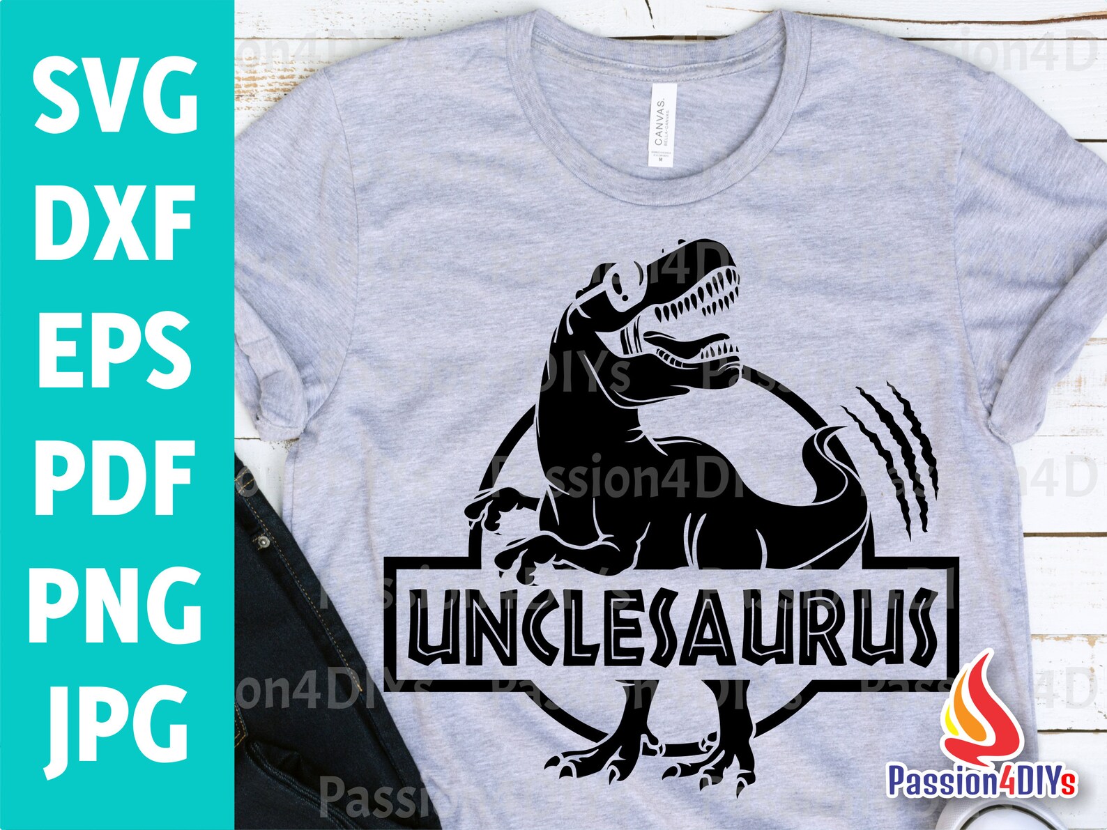 Uncle Saurus Svg, Dinosaur Uncle Svg Dxf Eps, Uncle T-shirt Design, T ...