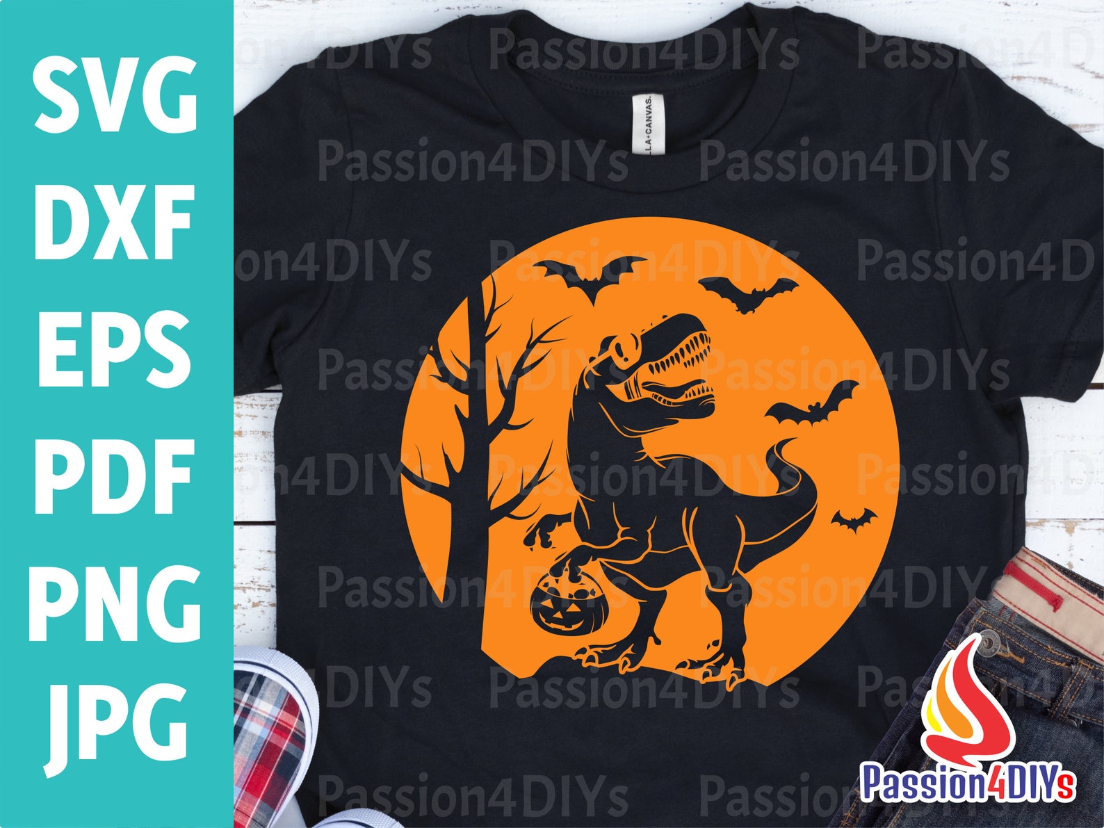 Halloween Dinosaur Svg Spooky Saurus Rex Svg T-rex With | Etsy