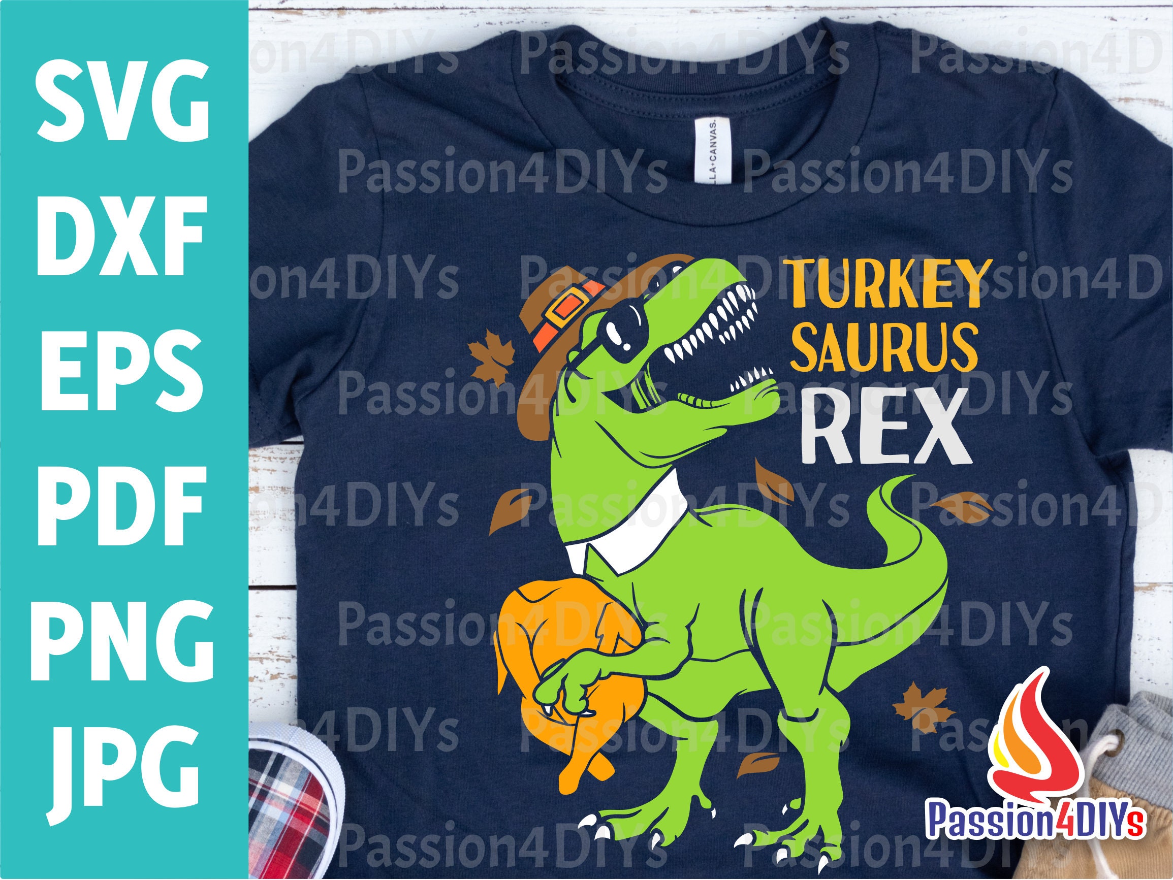 Turkey Saurus Rex Svg Thanksgiving Dinosaur Rawr Svg - Etsy