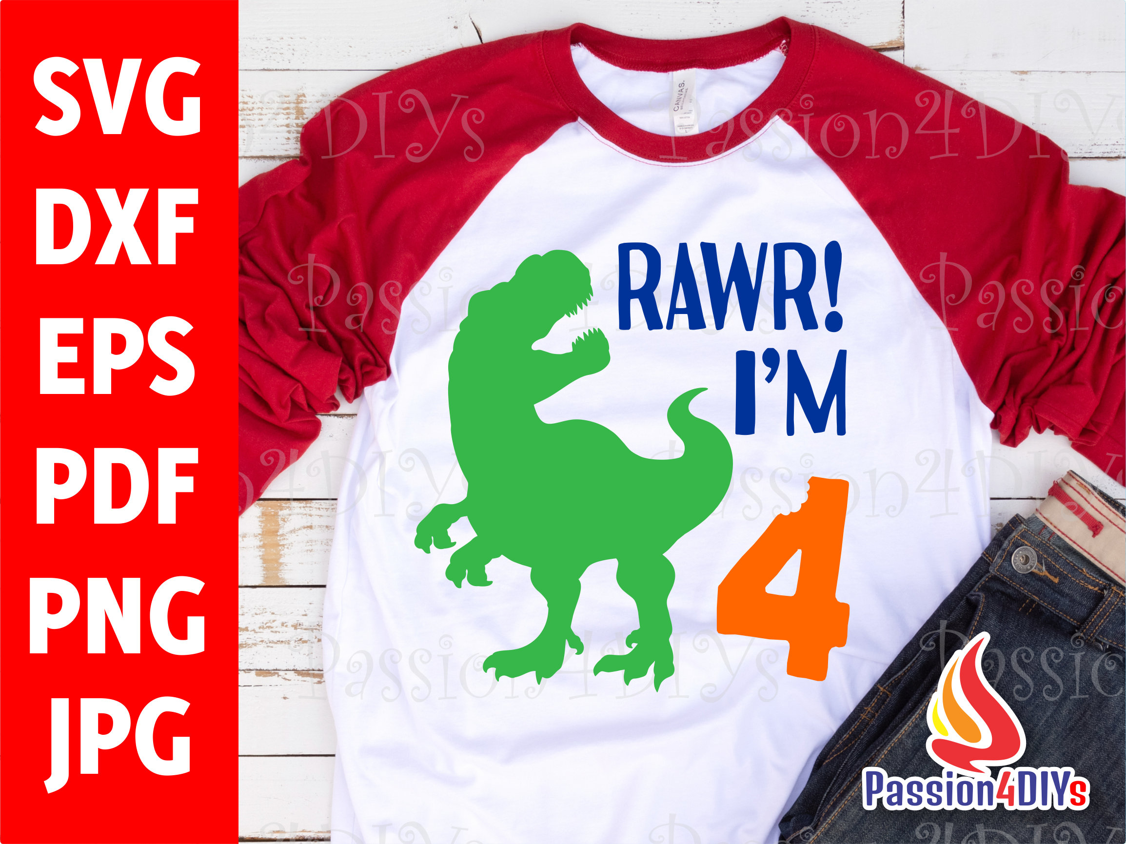 RAWR Im 4 svg Rawr Im Four svg 4th birthday svg Boy or | Etsy