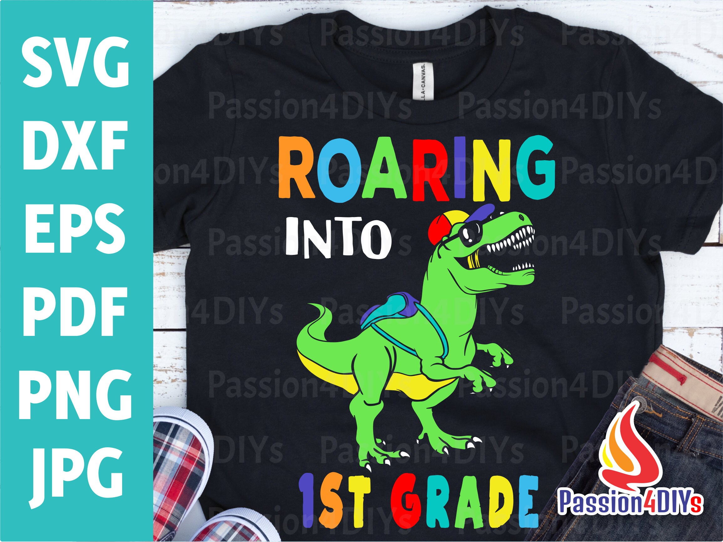 Roaring Into 1st Grade Svg First Grade Dinosaur Svg Back to - Etsy