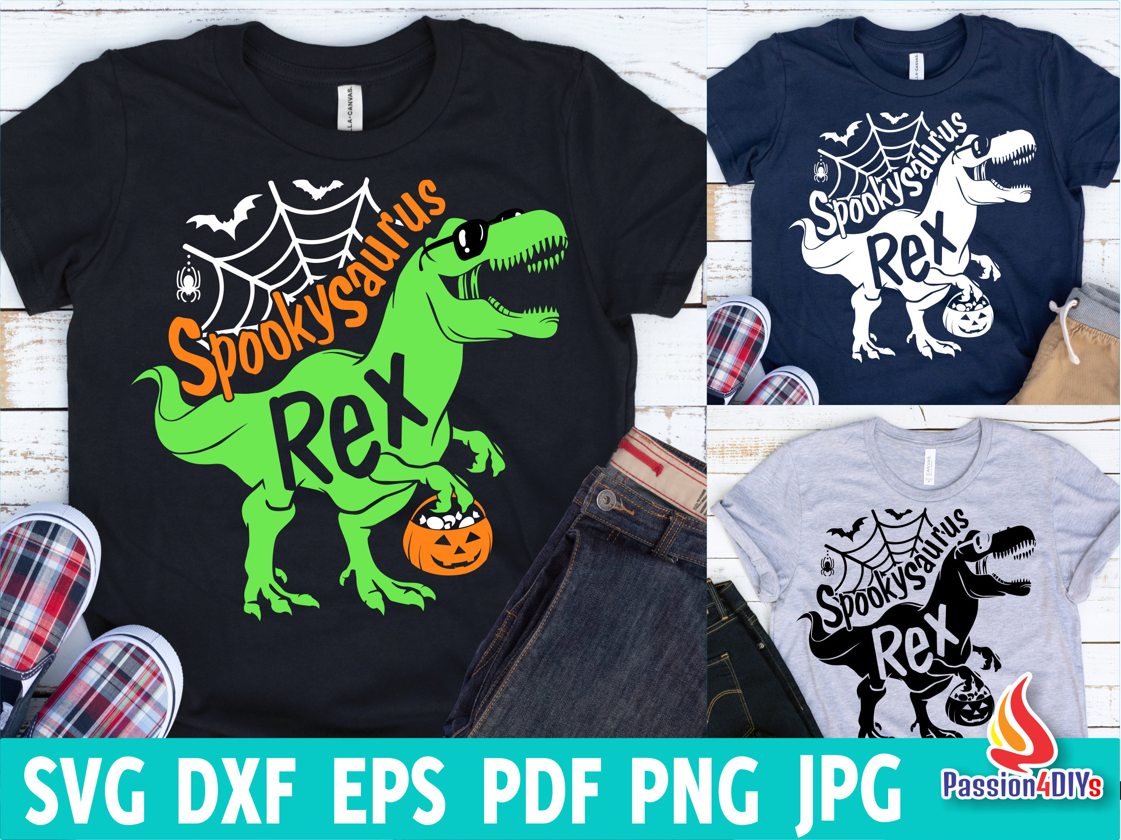 Spooky Saurus Rex Svg Halloween Svg Dinosaur Pumkin Svg | Etsy