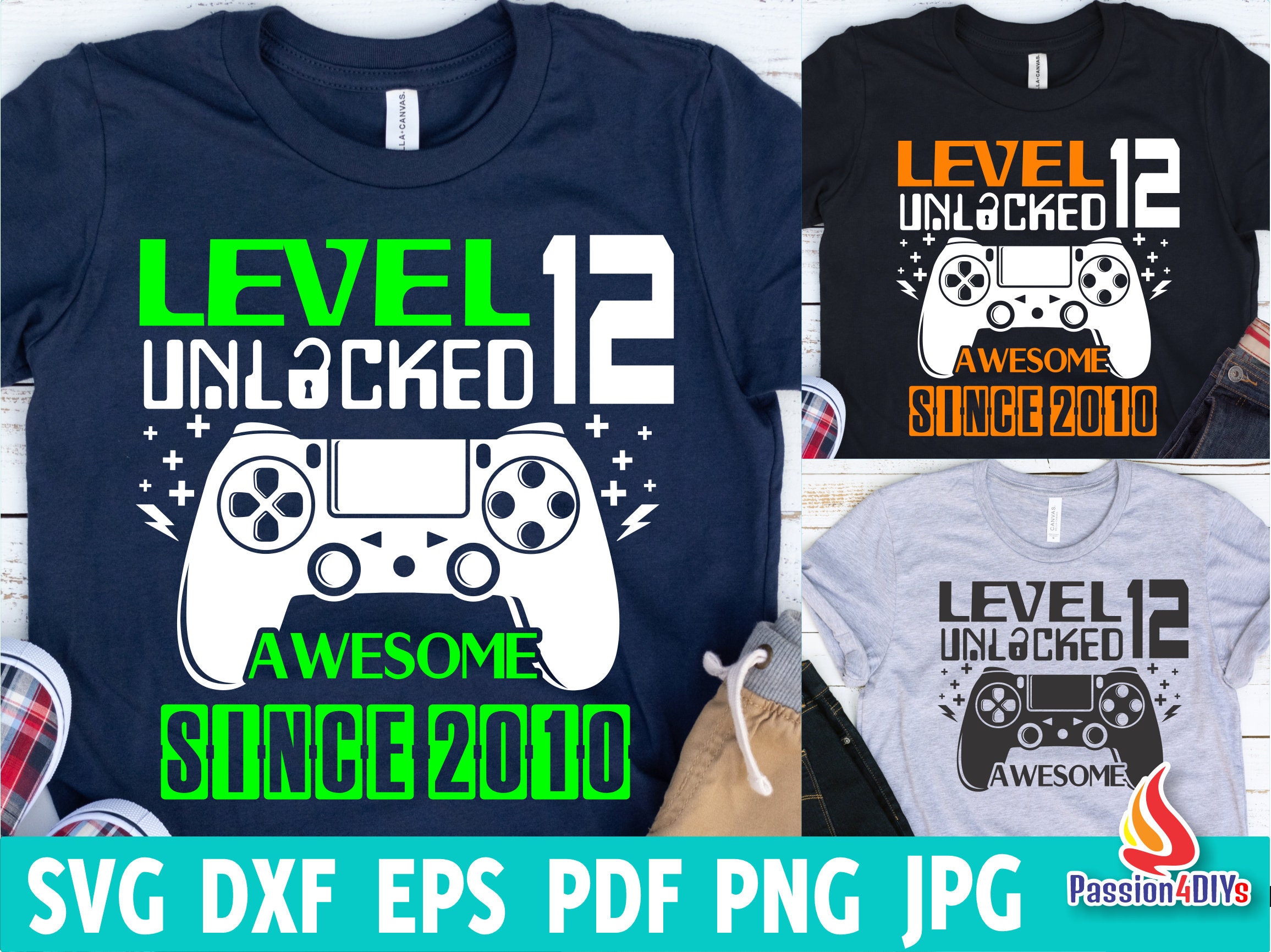 Level 12 Unlocked Svg / 12th Birthday Boy Gamer / 12 Years Old - Etsy