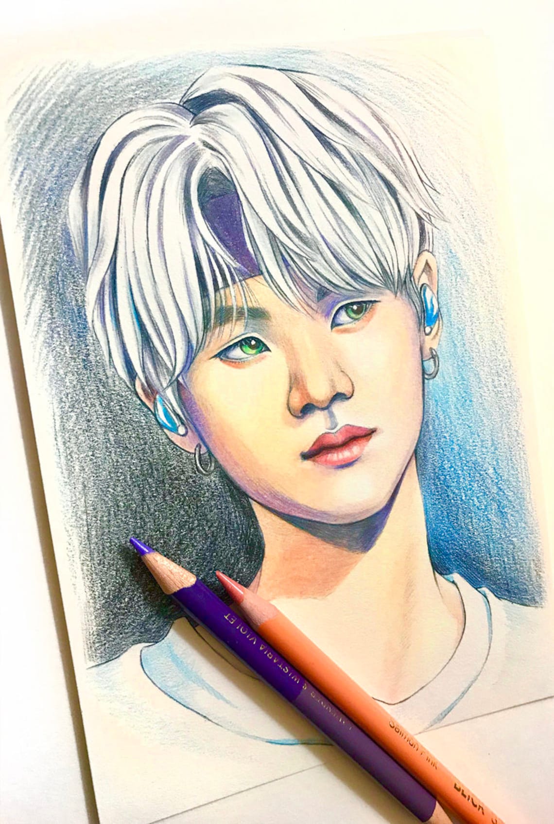 BTS Coloring pages 10 BTS Suga Yoongi Min realistic drawings | Etsy
