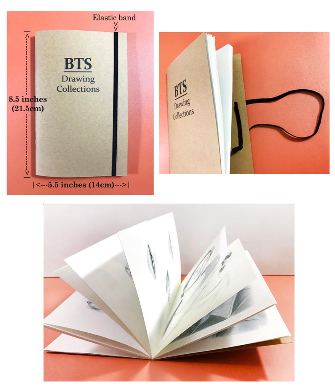 BTS Sketchbook BTS realistic drawing collection made in an | Etsy