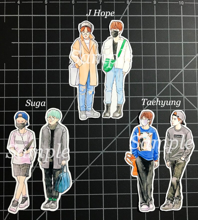 BTS Stickers 14 Handmade Die-cut BTS Glossy Stickers BTS - Etsy