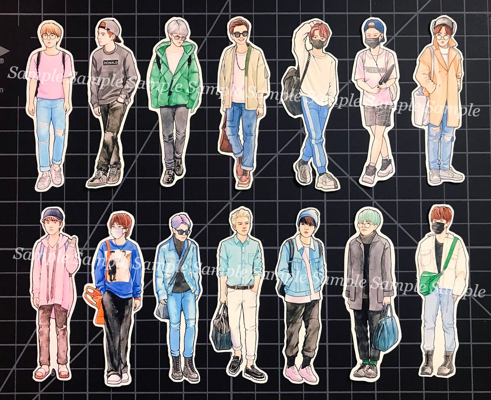BTS Stickers 14 Handmade Die-cut BTS Glossy Stickers BTS - Etsy