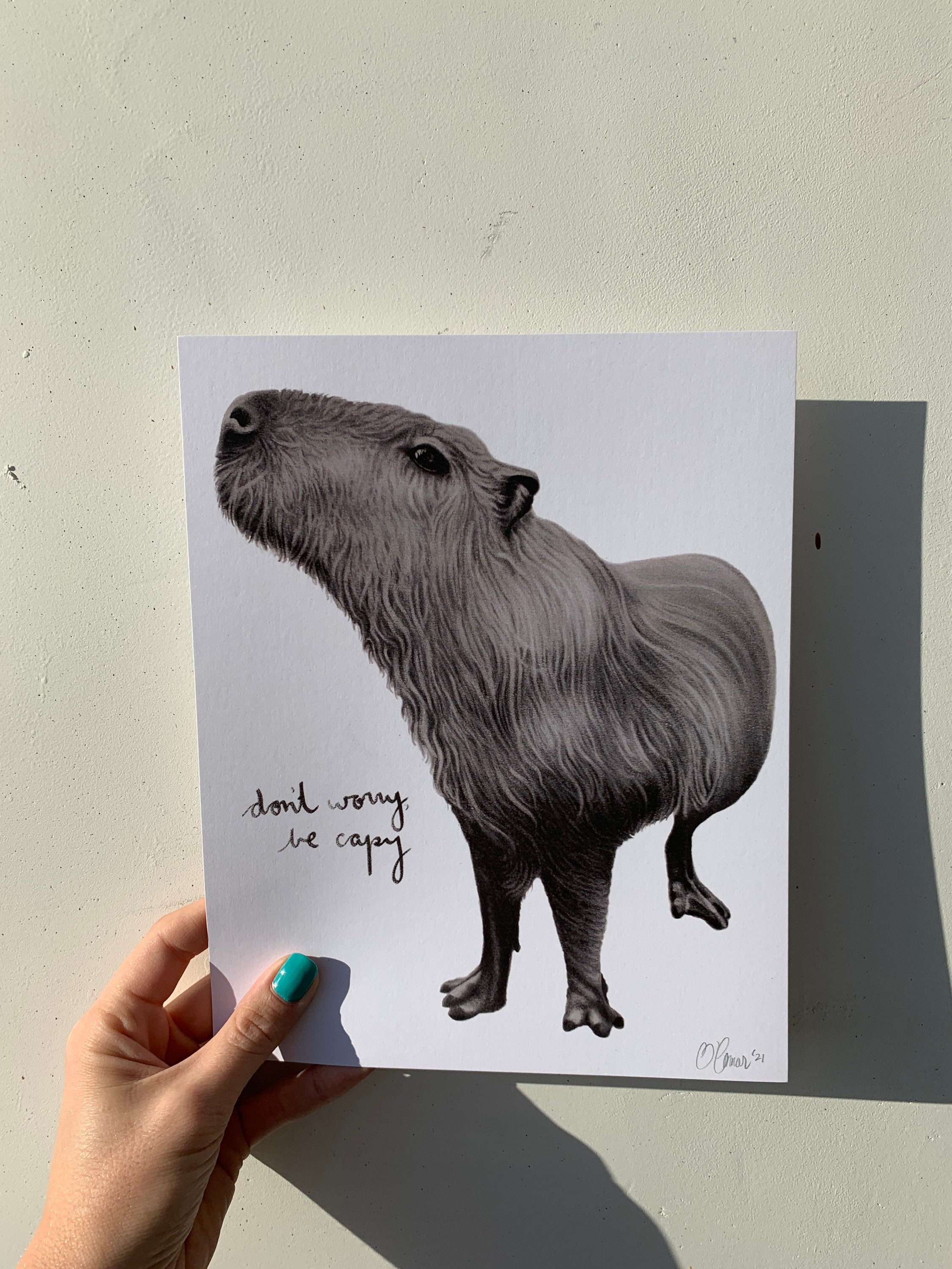 Capybara Art Print - “don’t Worry, Be Capy” - Etsy