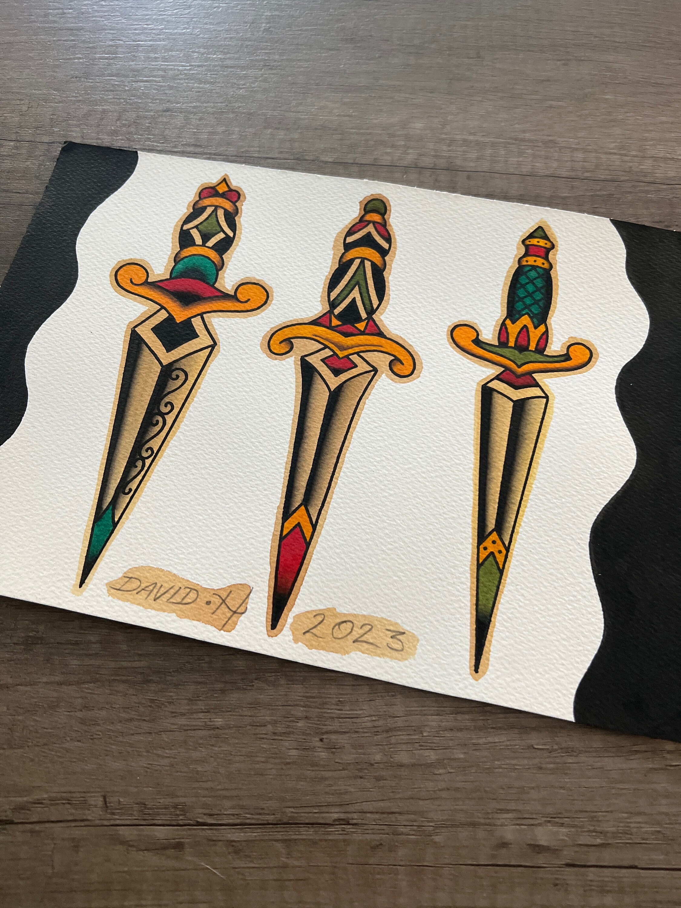 American Traditional Dagger Flash