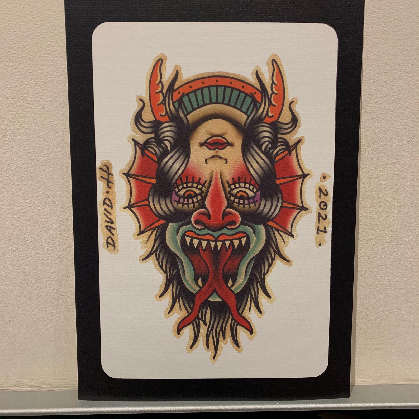 Traditional Demon Girl A4 Old School Tattoo Flash Print | Etsy