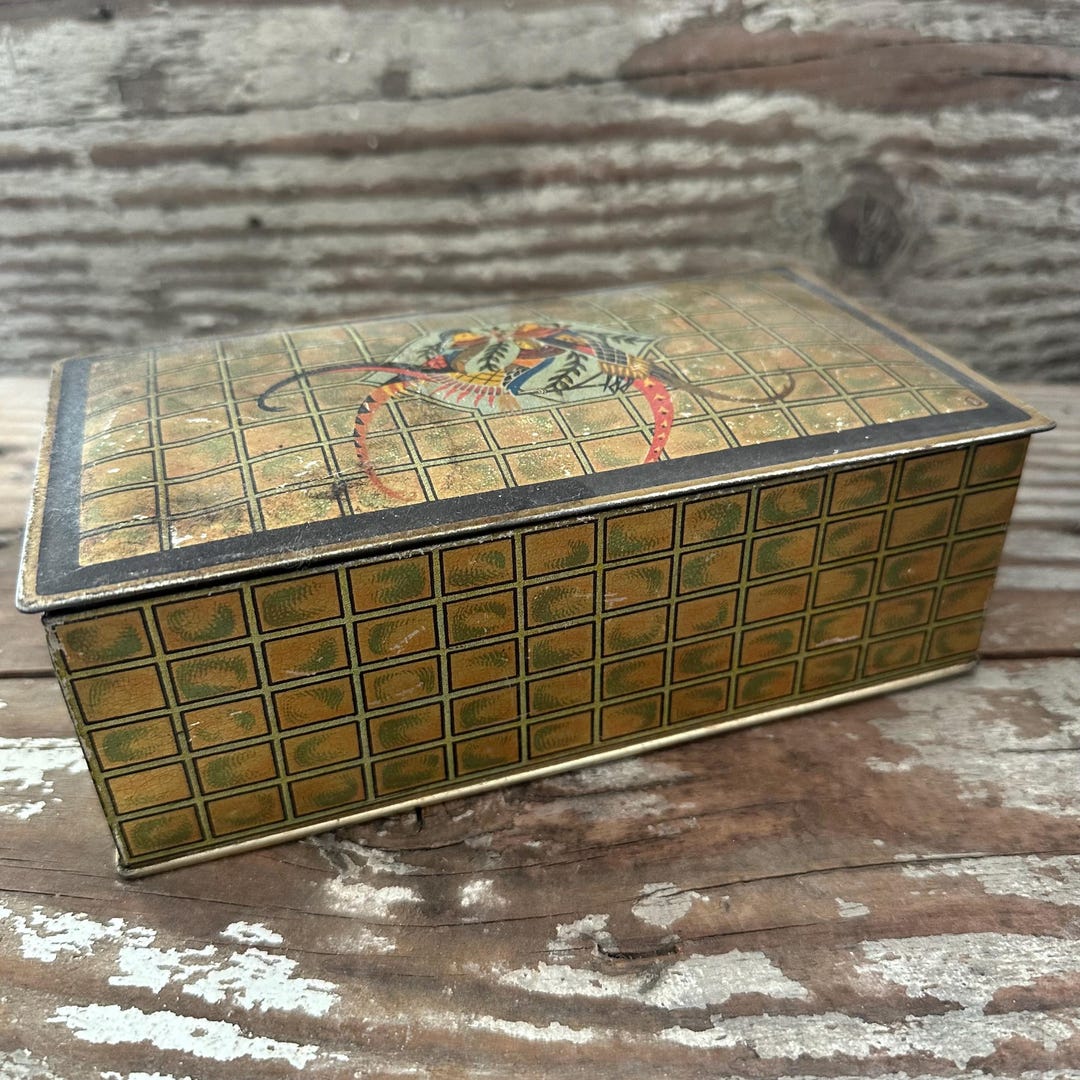 Bird Canco Candy Tin Metal Canister Lid Hinged Box Decorative Storage ...