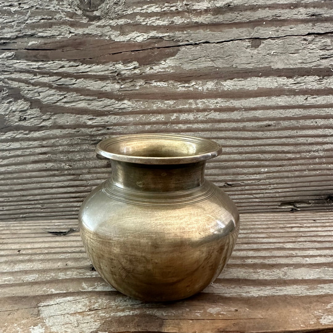 Small Antique Brass Kalash Holy Water Pot Made in India Bohemian Home ...