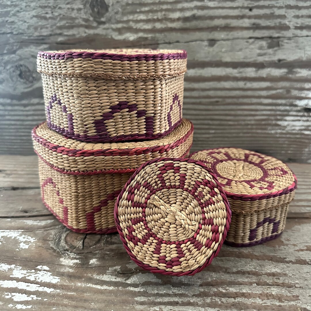 Vintage 1930 Tohono O'oham Papago Indian Woven Nesting Baskets Set of 4 ...