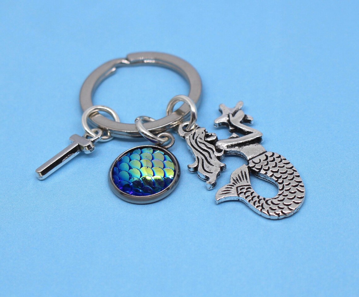 Mermaid Keychain Mermaid Key Ring Mermaid Keyring Mermaid Key Chain ...