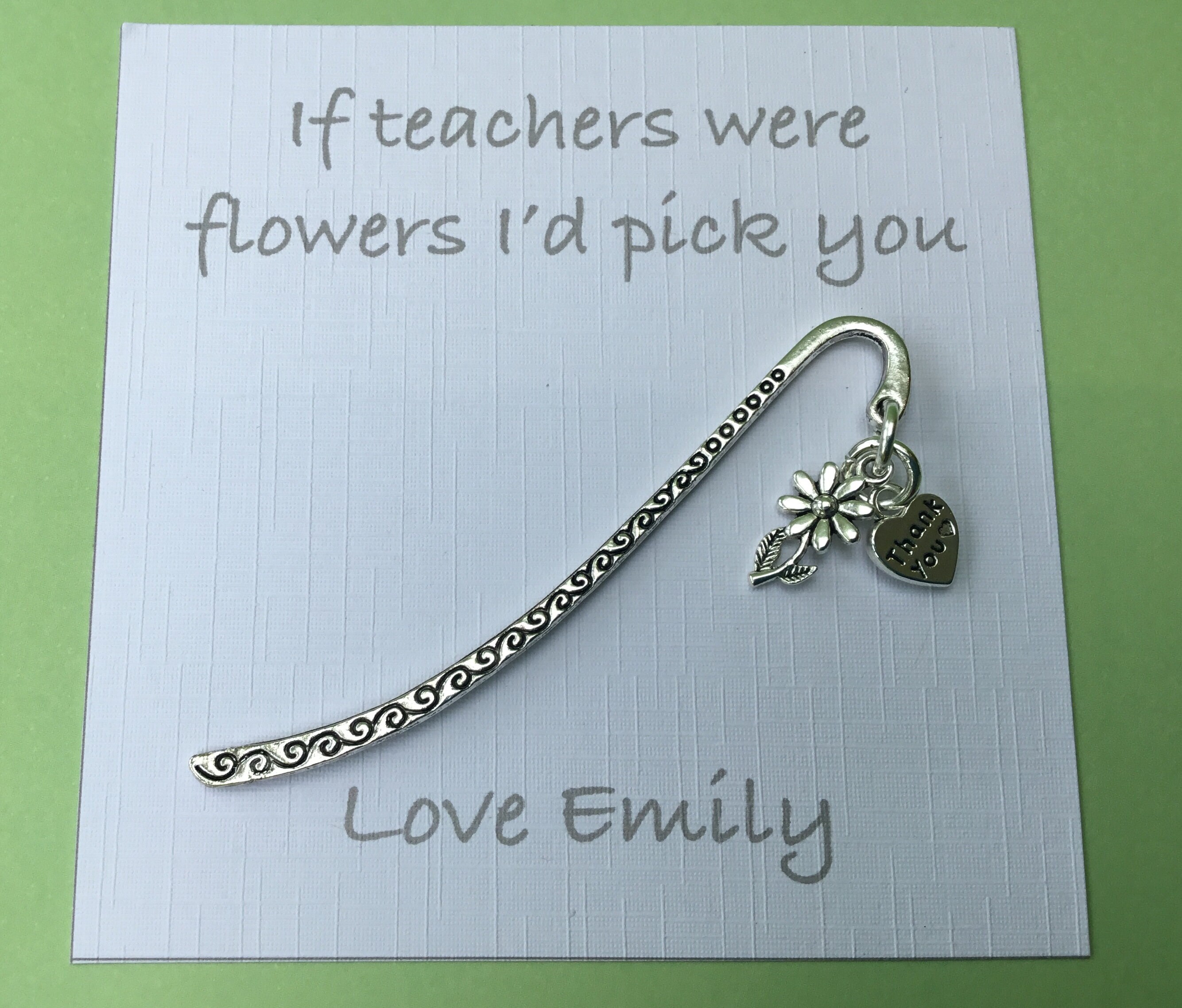 Teacher Gift Flower Bookmark Teacher Bookmark Teacher Appreciation ...