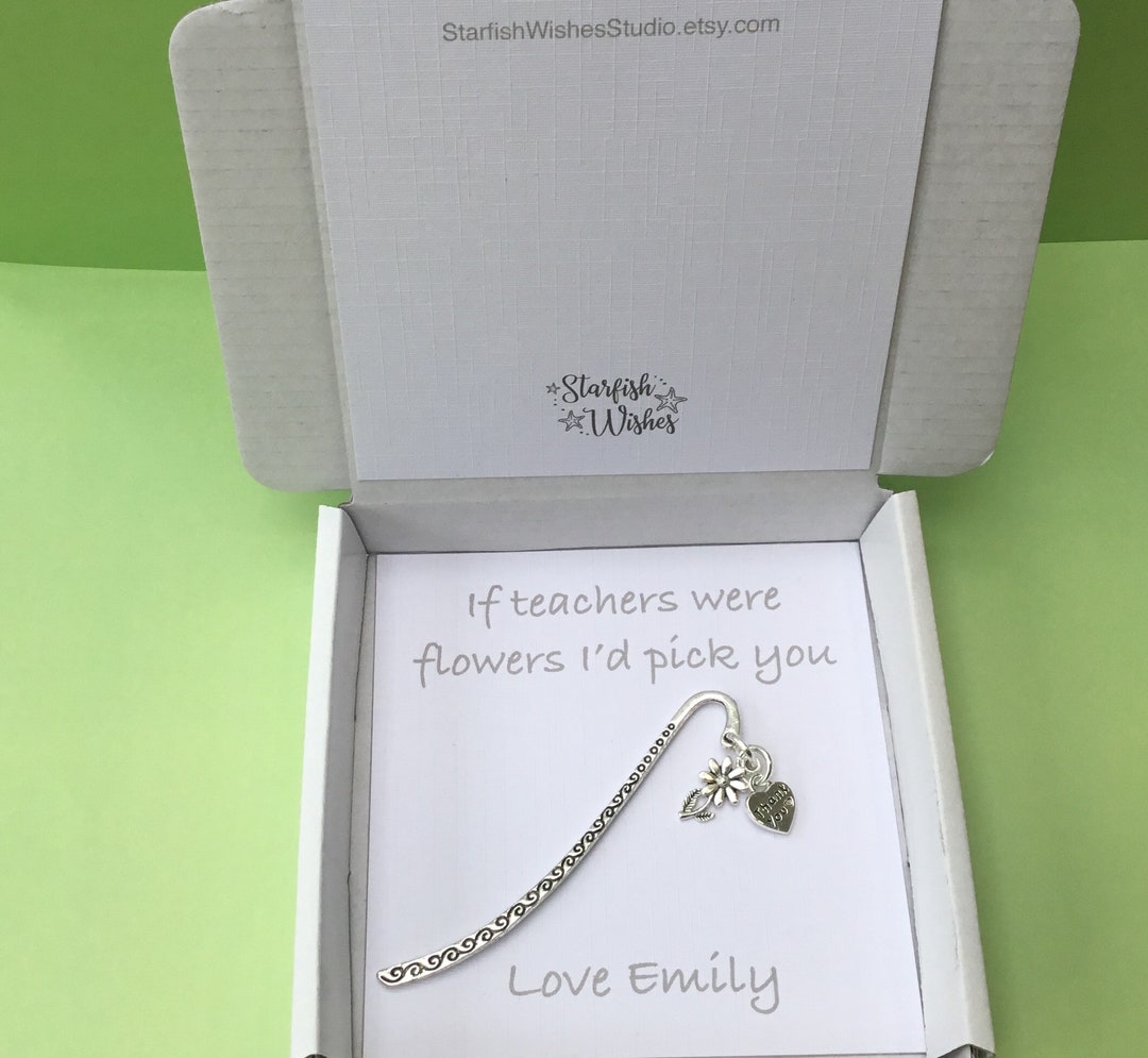 Teacher Gift Flower Bookmark Teacher Bookmark Teacher Appreciation ...