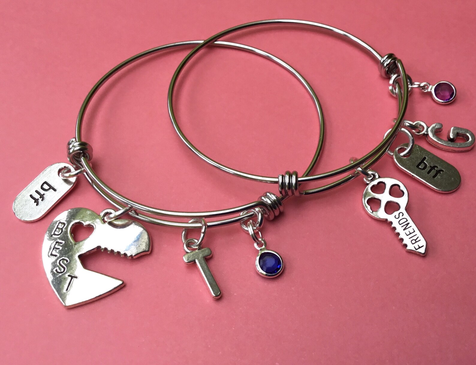 Friendship Bracelet 2 Way Friends Bangle Bff Bracelet Personalised ...