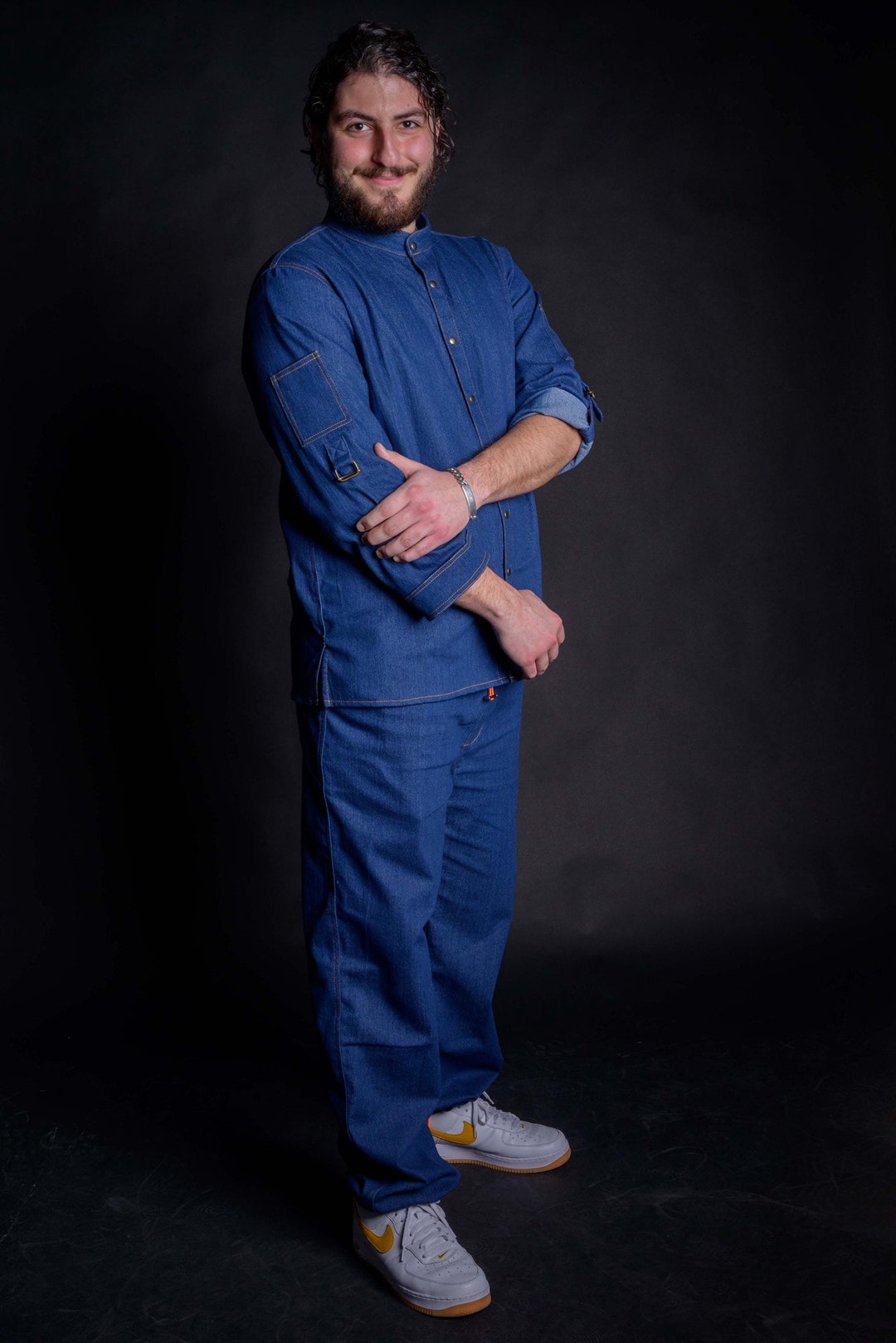 Denim Shirt & Pants Street Style Workwear Set | Unisex Uniform Ideal ...